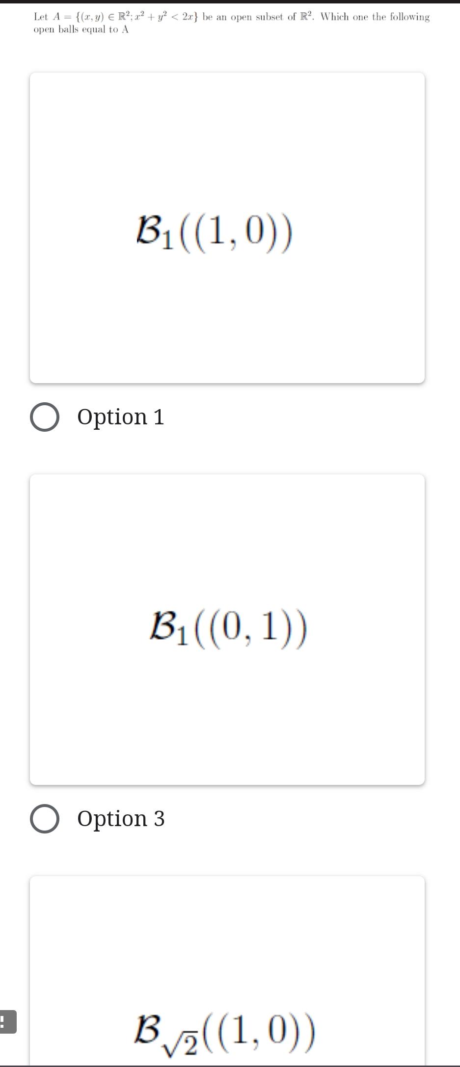Solved B1((1,0)) Option 1 B1((0,1)) Option 3 B2((1,0)) | Chegg.com