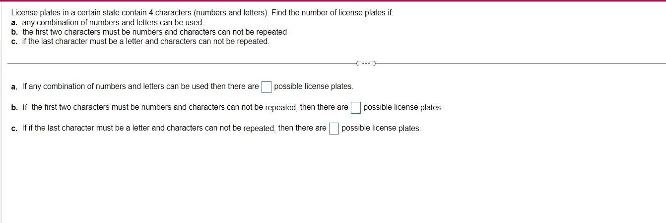 Solved License plates in a certain state contain 4 | Chegg.com