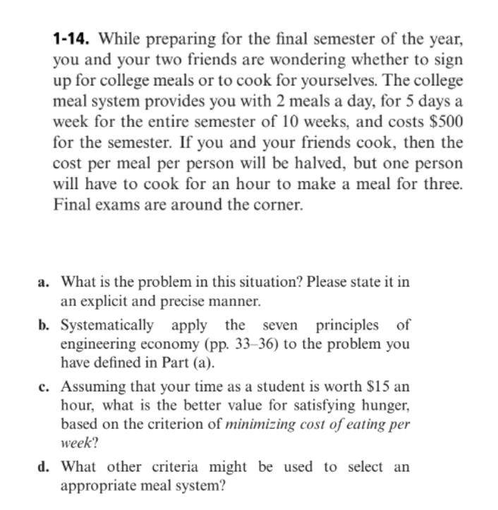 Solved 1-14. While preparing for the final semester of the | Chegg.com