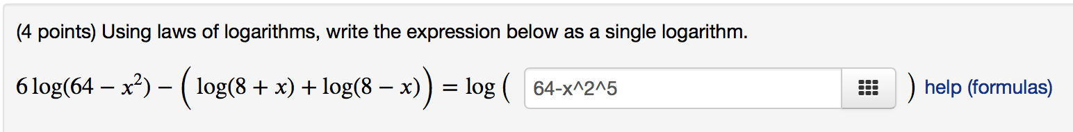 Solved (4 points) Using laws of logarithms, write the | Chegg.com