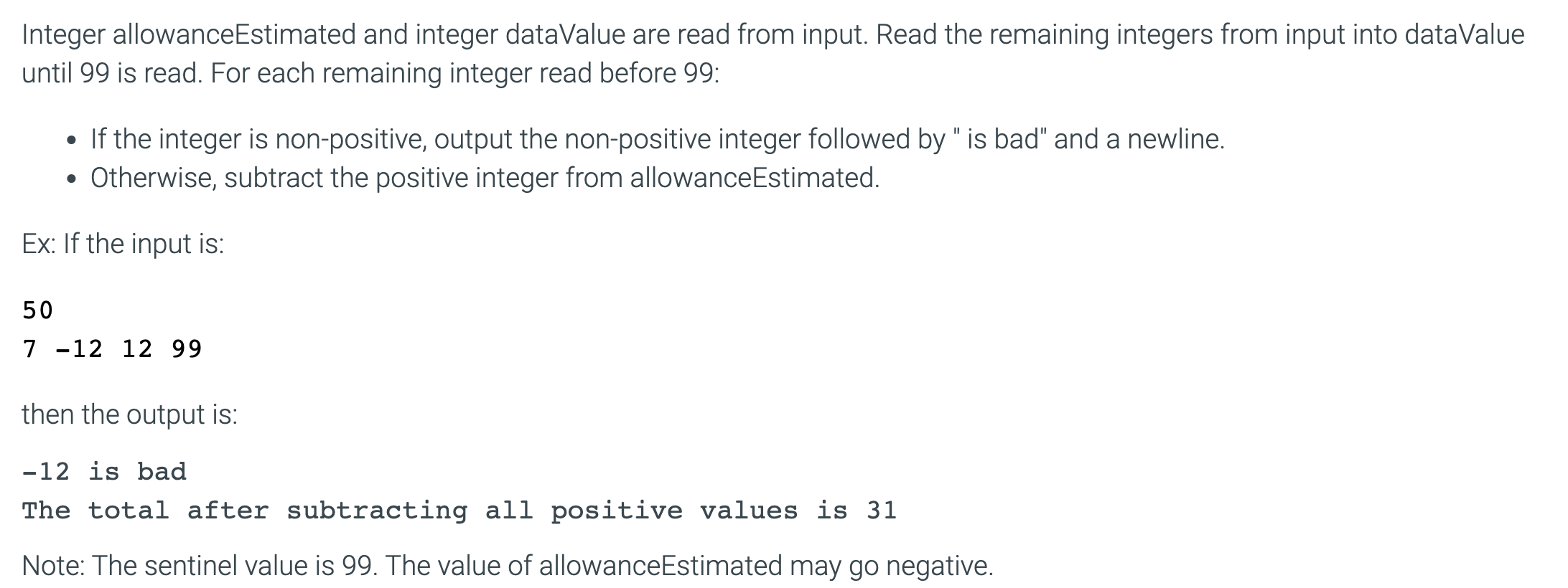 Solved Integer allowanceEstimated and integer dataValue are | Chegg.com Solved Integer allowanceEstimated and integer dataValue are | Chegg.com