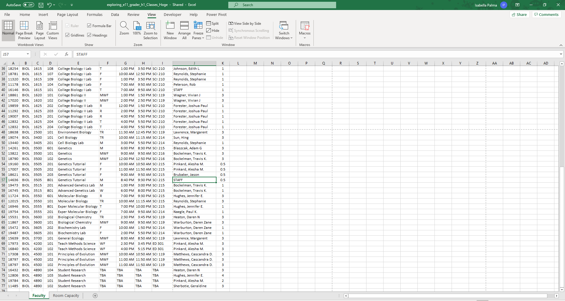 5 View EX16_XL_CH11_GRADER_CAP_HW - Class Schedule | Chegg.com