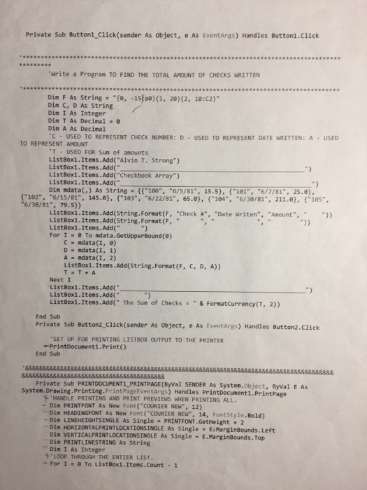Solved Problems # 7 and #8 Using “ Visual Basic programming | Chegg.com