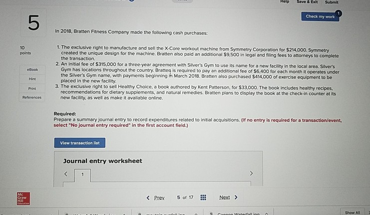 Solved Help Save&Exit Submit Check my work 5 In 2018, | Chegg.com