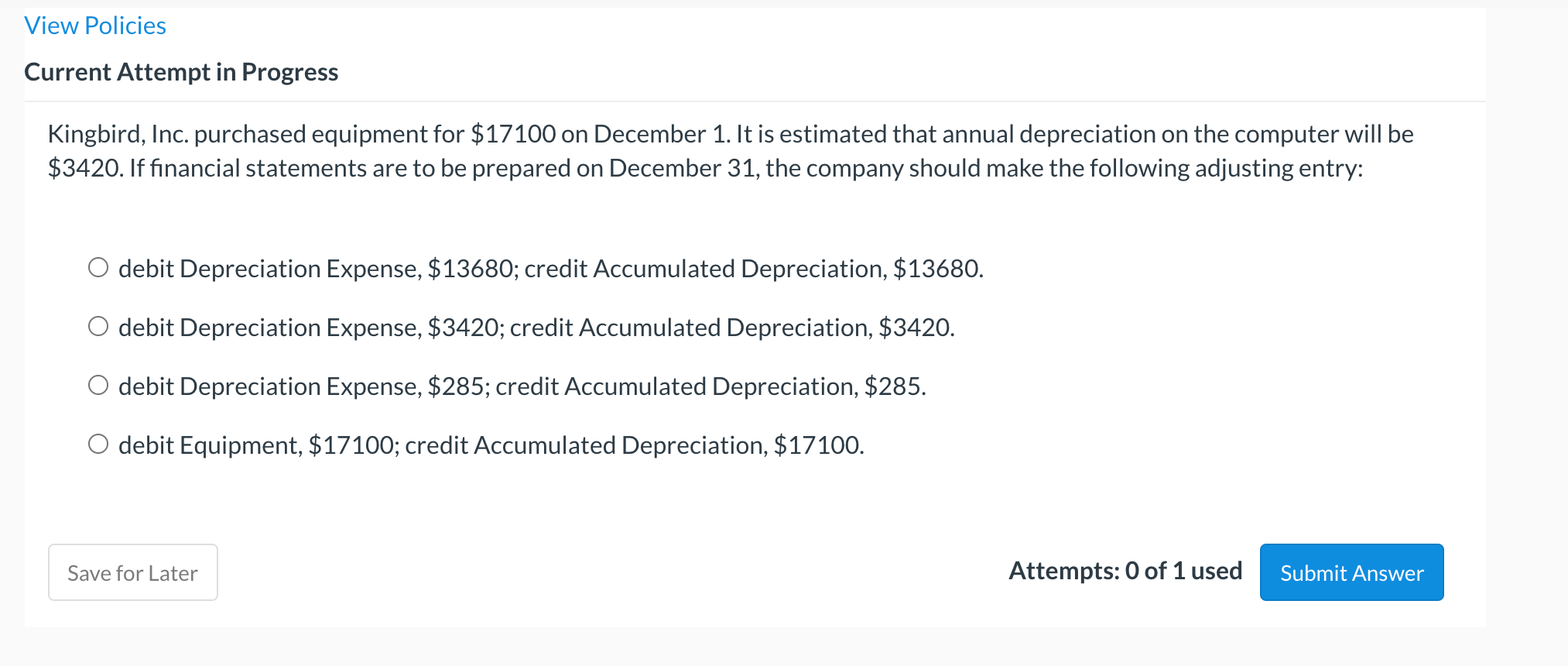 Solved View Policies Current Attempt in Progress Kingbird, | Chegg.com