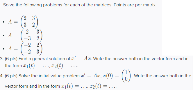Solved Solve the following problems for each of the | Chegg.com