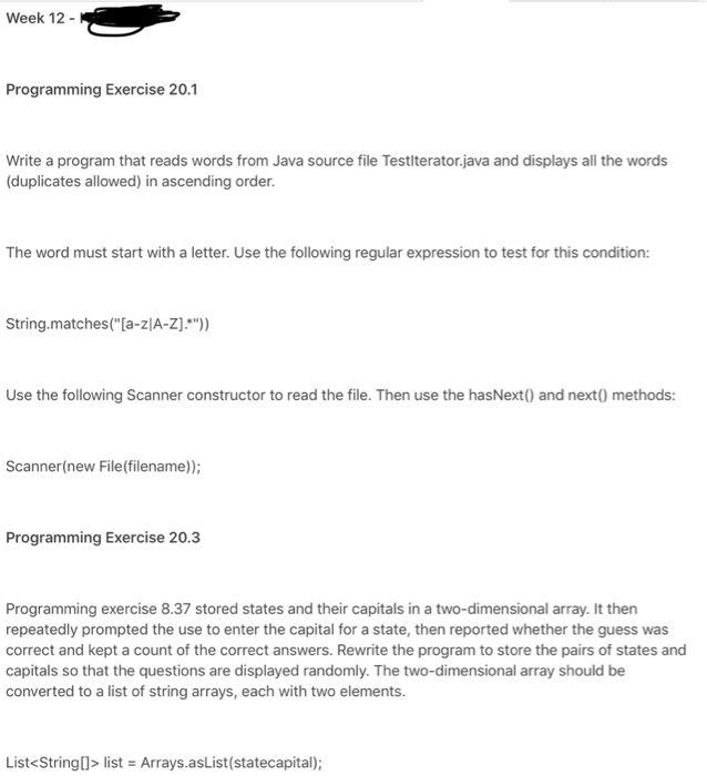 Solved Week 12 Programming Exercise 20 1 Write A Program
