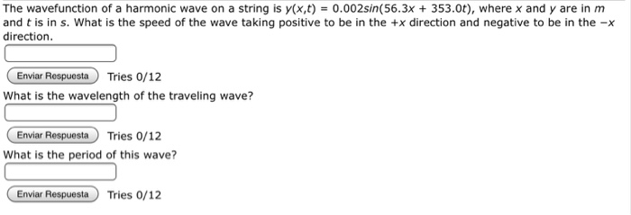 Solved The wavefunction of a harmonic wave on a string is | Chegg.com