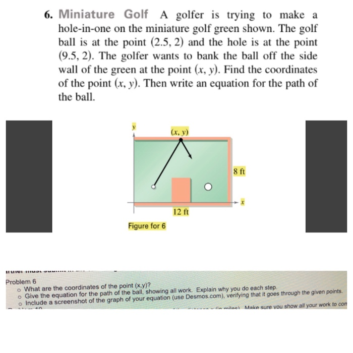 Solved 6. Miniature Golf A golfer is trying to make a | Chegg.com