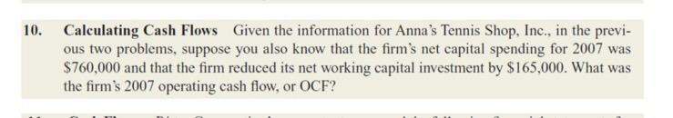 Solved Calculating Cash Flows Given the information for | Chegg.com