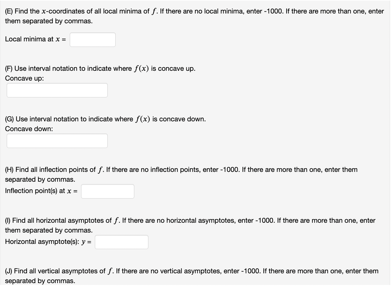Solved (1 point) Suppose that f(x)=x+25x−3 (A) Find all | Chegg.com