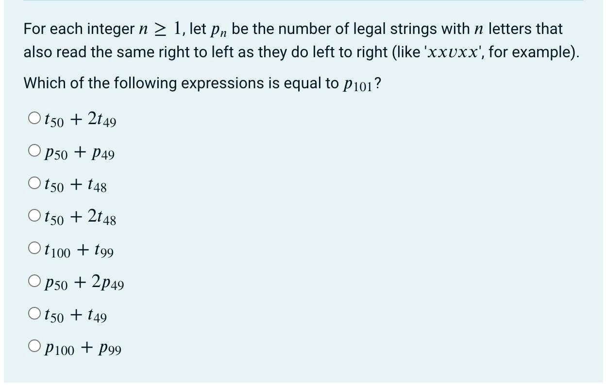 Solved Call a string of letters "legal" if it can be | Chegg.com