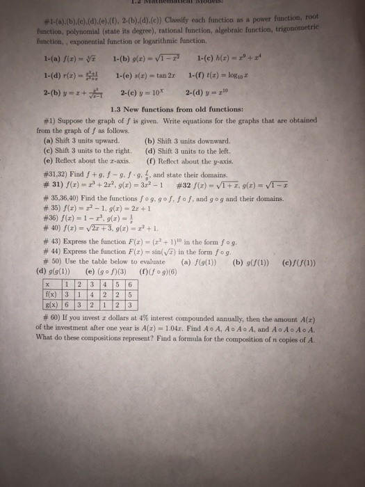 Solved #1-(a)(b)(c)(d),(e).(f), 2-(b)(d)(c)) Classify each | Chegg.com