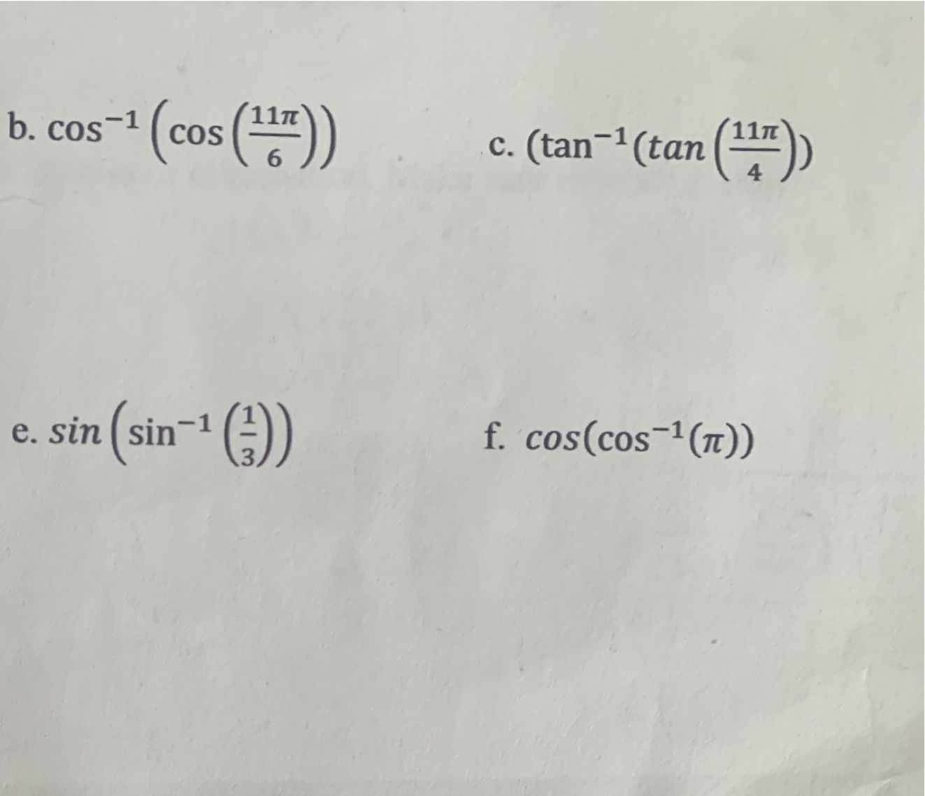 Solved Find the exact value, if it exists (no calculator): | Chegg.com