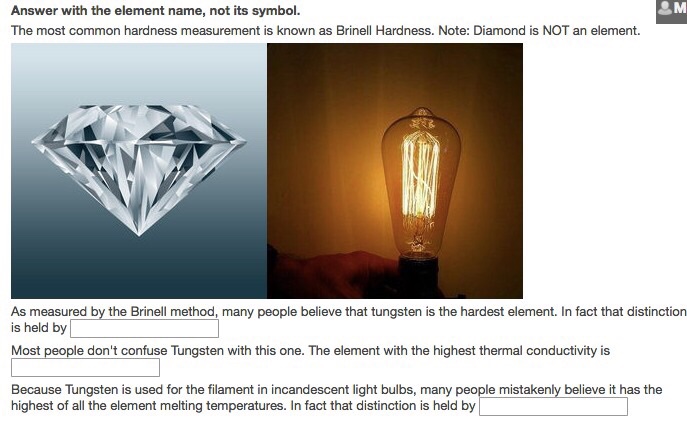Solved Answer with the element name, not its symbol. The | Chegg.com