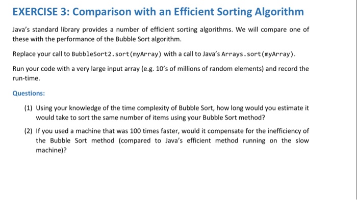 Solved Exercise 3 Comparison With An Efficient Sorting 5426