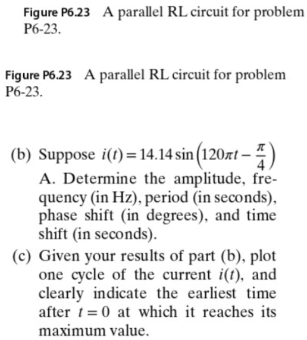 Solved TT 6-23. A parallel RL circuit is subjected to a | Chegg.com