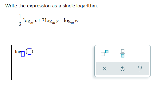 Solved Write the expression as a single logarithm. | Chegg.com