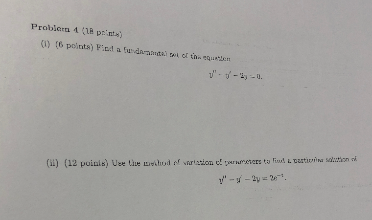 Solved Problem 4 (18 points) (i) (6 points) Find a | Chegg.com Solved Problem 4 (18 points) (i) (6 points) Find a | Chegg.com