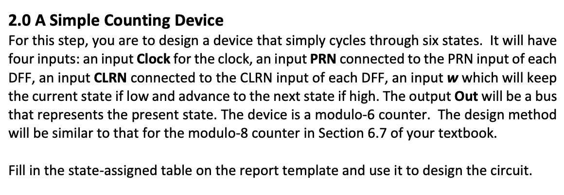 Solved 2.0 A Simple Counting Device For this step, you are | Chegg.com