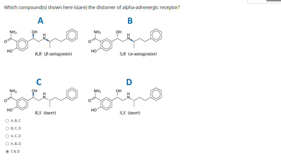 Which compound(s) shown here is(are) the distomer of | Chegg.com
