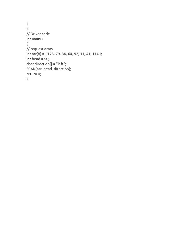 Solved The Code Below Is A Scan Disk Scheduling Algorithm 6694