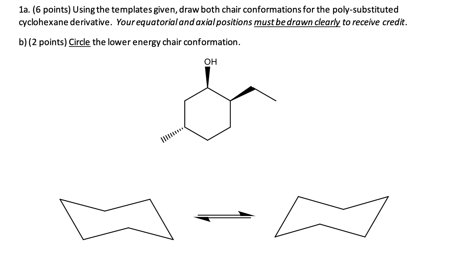 Solved 1a. (6 points) Using the templates given, draw both | Chegg.com
