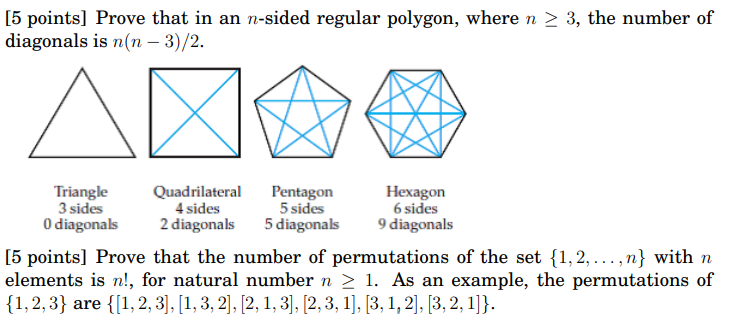 Solved [5 points] Prove that in an n-sided regular polygon, | Chegg.com