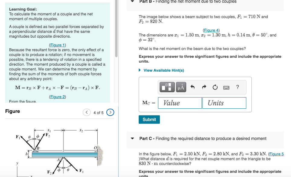 Solved Learning Goal: To calculate the moment of a couple | Chegg.com
