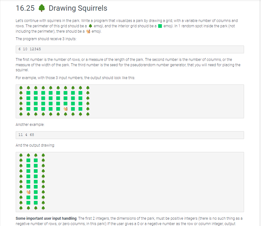 Solved Let's continue with squirrels in the park. Write a | Chegg.com