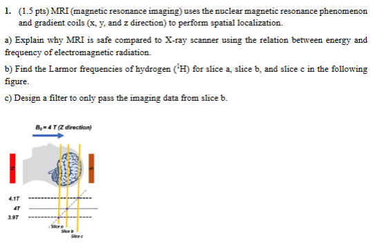 Solved 1. (1.5 pts) MRI (magnetic resonance imaging) uses | Chegg.com