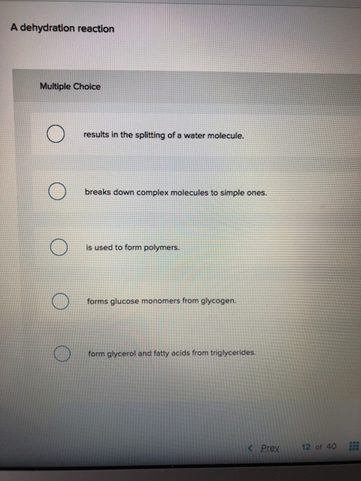 Simple Dehydration Reaction