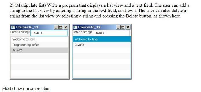 Solved 2 Manipulate List Write A Program That Displays A 