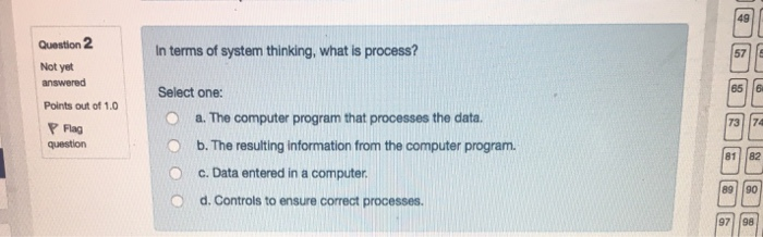 Solved 49 Question 2 in terms of system thinking, what is | Chegg.com