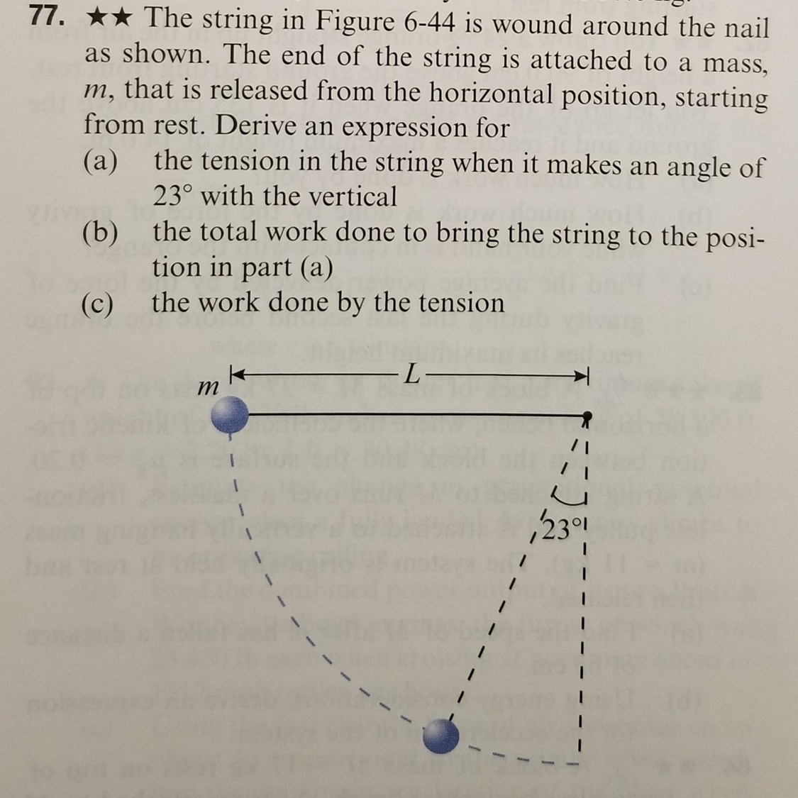 Solved 77. ⋆⋆ The string in Figure 6−44 is wound around the | Chegg.com
