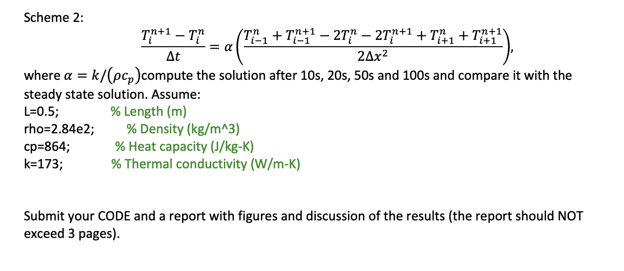 Solved Consider The One Dimensional Transient Heat