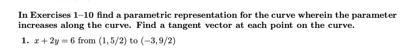 Solved a In Exercises 1-10 find a parametric representation | Chegg.com