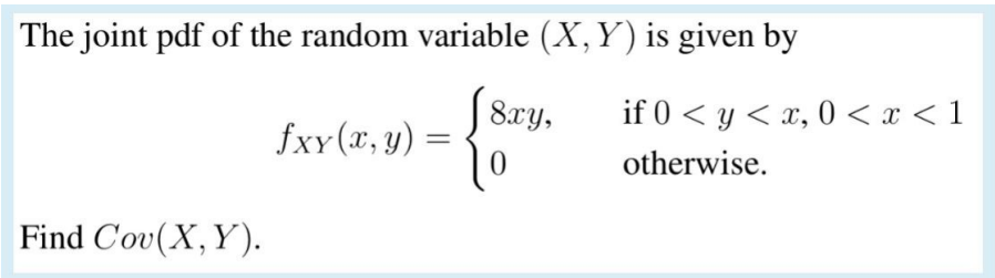 Solved The joint pdf of the random variable (X,Y) is given | Chegg.com