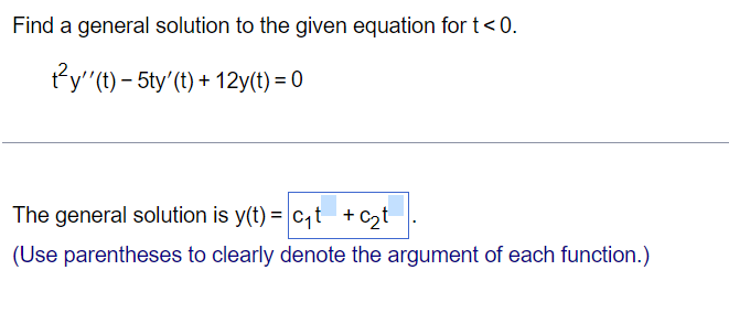 Solved Find a general solution to the given equation for | Chegg.com