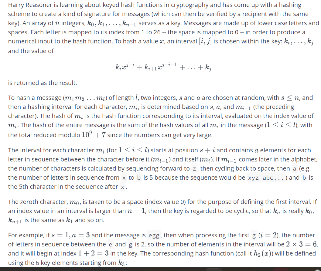 Harry Reasoner is learning about keyed hash functions | Chegg.com