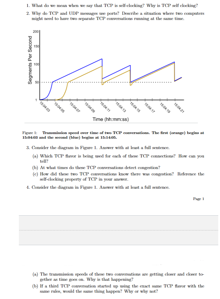 Solved 1. ﻿What do we mean when we say that TCP is | Chegg.com