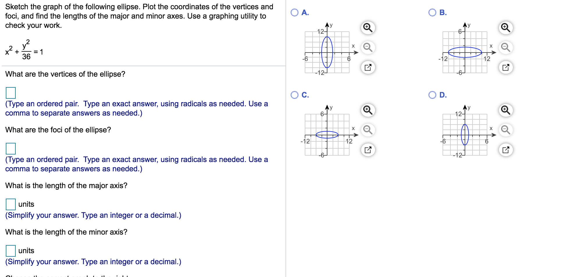 Solved Sketch the graph of the following ellipse. Plot the | Chegg.com