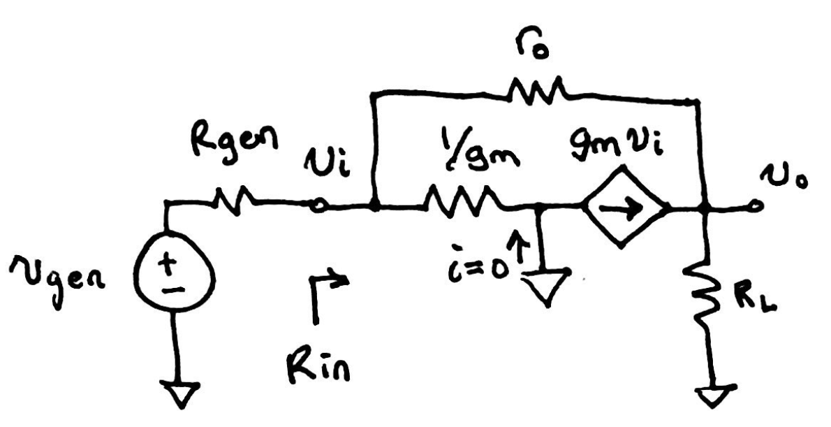 Solved Given the common gate amplifier shown and Id=1mA, | Chegg.com