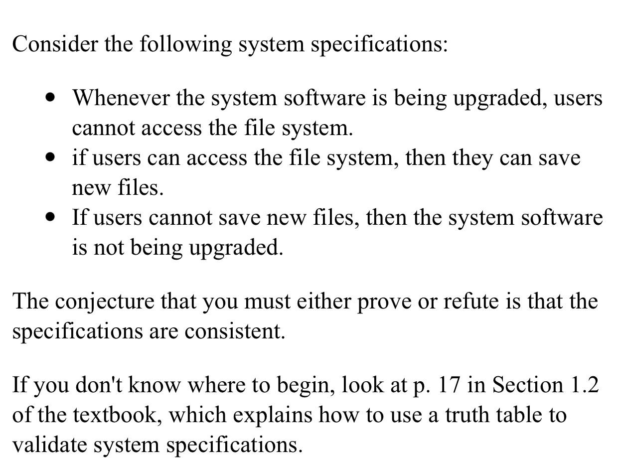 Solved Consider the following system specifications: - | Chegg.com