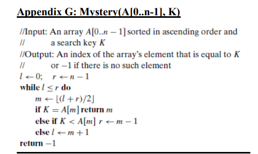Solved (c) (i) The algorithm Mystery (A[0..n-1),K) is given | Chegg.com