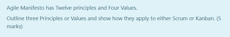 Solved Agile Manifesto has Twelve principles and Four | Chegg.com