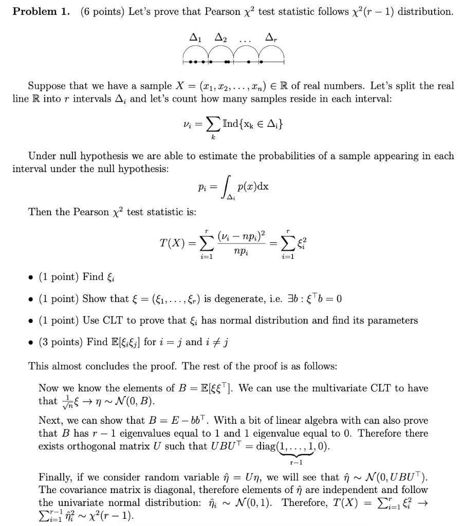 Problem 1. (6 points) Let's prove that Pearson xạ | Chegg.com