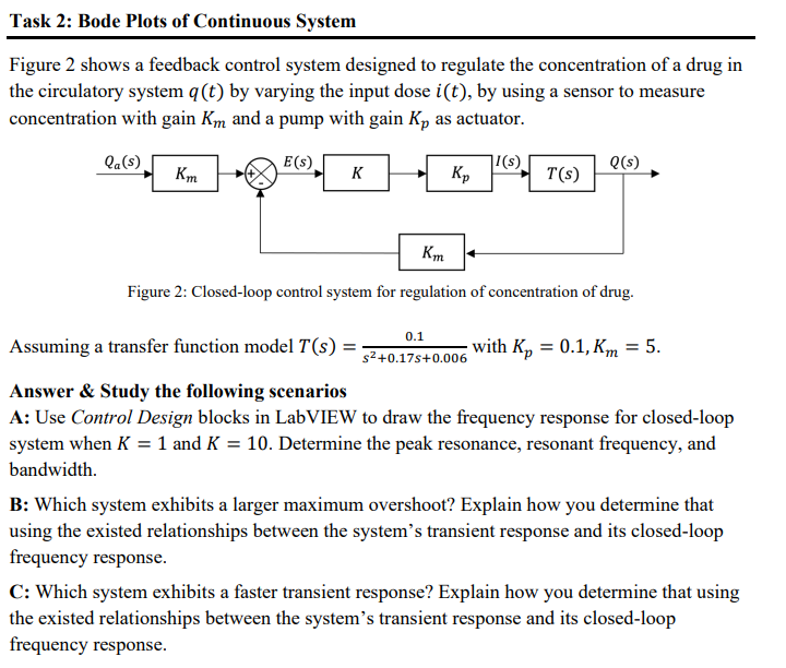 Solved Task 2: Bode Plots of ﻿Continuous SystemFigure 2 | Chegg.com