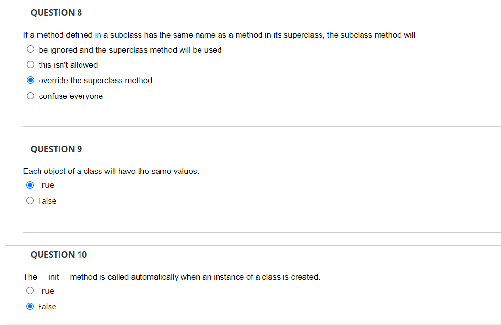 Solved QUESTION 13 A class must contain at least one | Chegg.com