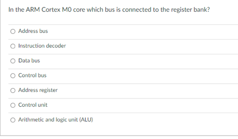 Solved In the ARM Cortex MO core which bus is connected to | Chegg.com